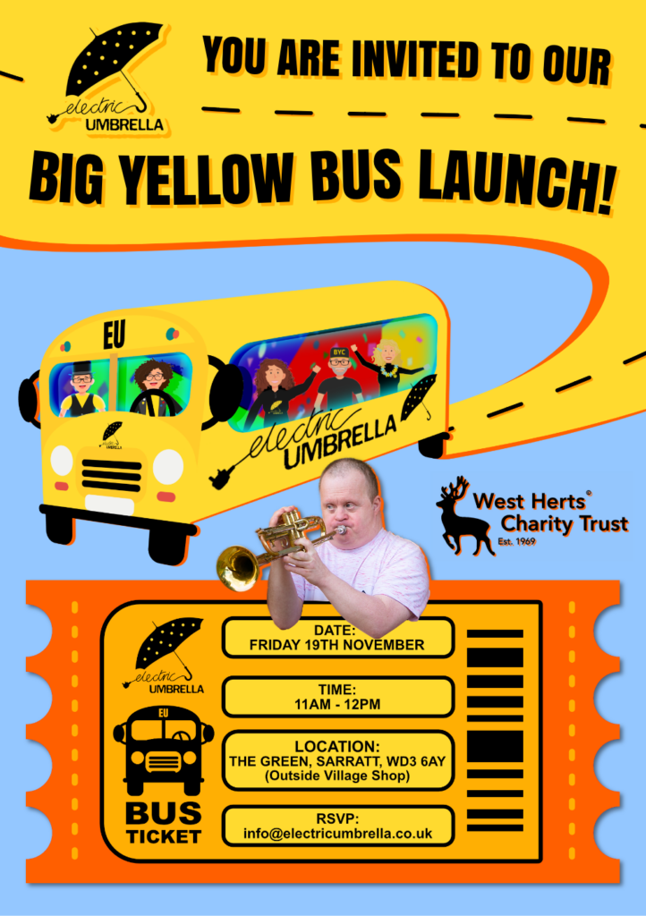 Electric Umbrella - Big Yellow Bus Launch - Graphic Design - Pixel Hive